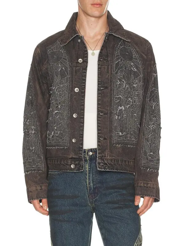 WHO DECIDES WAR BY EV BRAVADO Mechanic Trucker Jacket - Coal