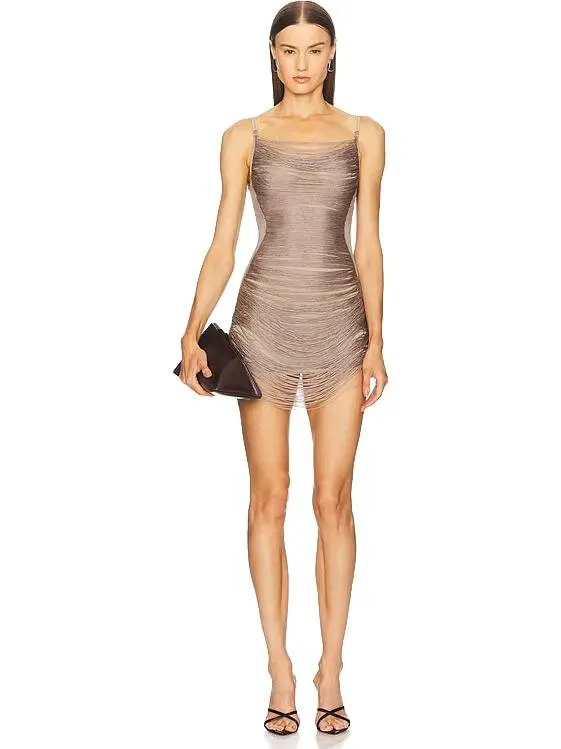 Attico Fringe Mini Dress - Silver