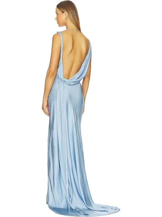 Arcina Ori Cowl Neck Maxi Dress - Blue