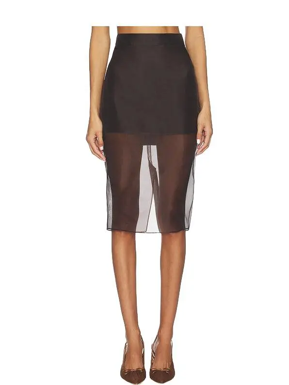 SEROYA Elda Skirt Brown - Ash Brown