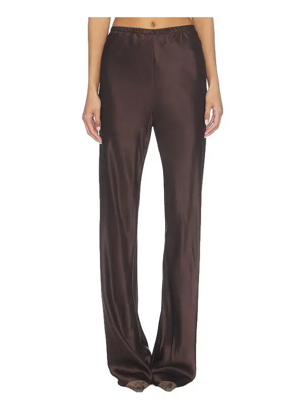 EAVES Loretta Silk Pants - Chocolate Brown
