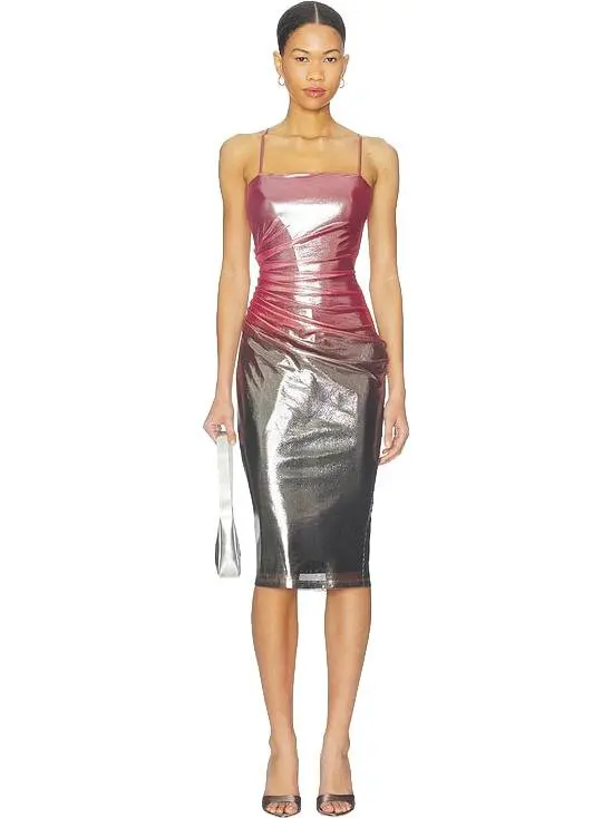Fleur Du Mal Ombre Shine Dress - Pink Metallic Ombre