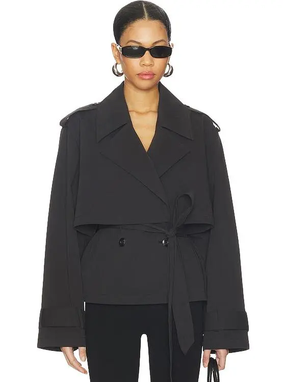 Joe's Jeans The Liz Cropped Trench Coat - Black