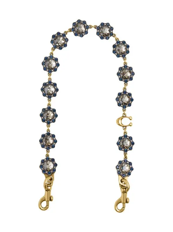 COACH® Short Jewelry Chain Strap - Brass/blue Multi