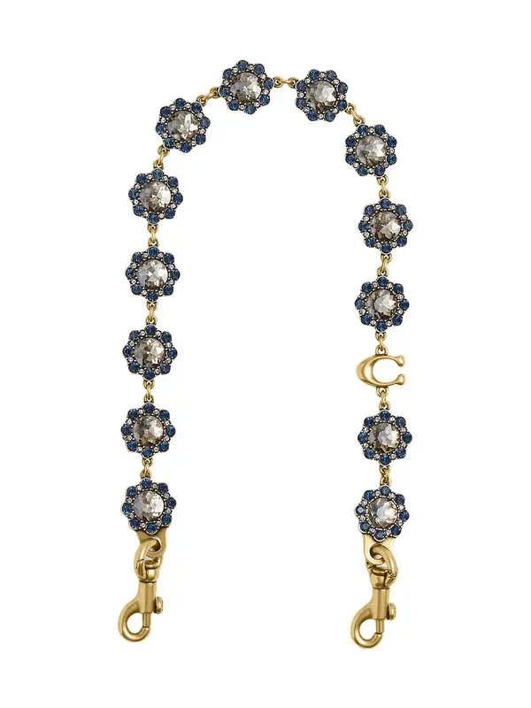 COACH Short Jewelry Chain Strap - Brass/blue Multi