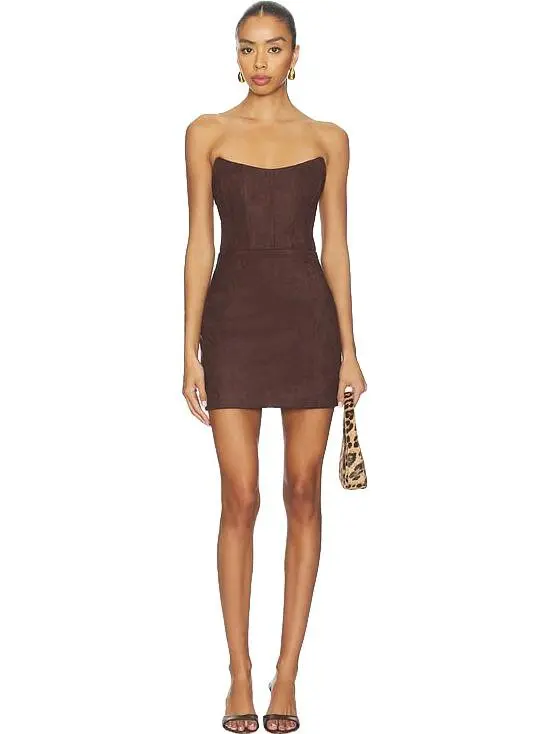 MADISON THE LABEL Skylar Mini Dress - Espresso