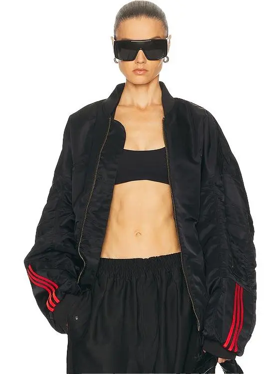 ADIDAS ORIGINALS X Willy Chavarria Satin Bomber Jacket - Black