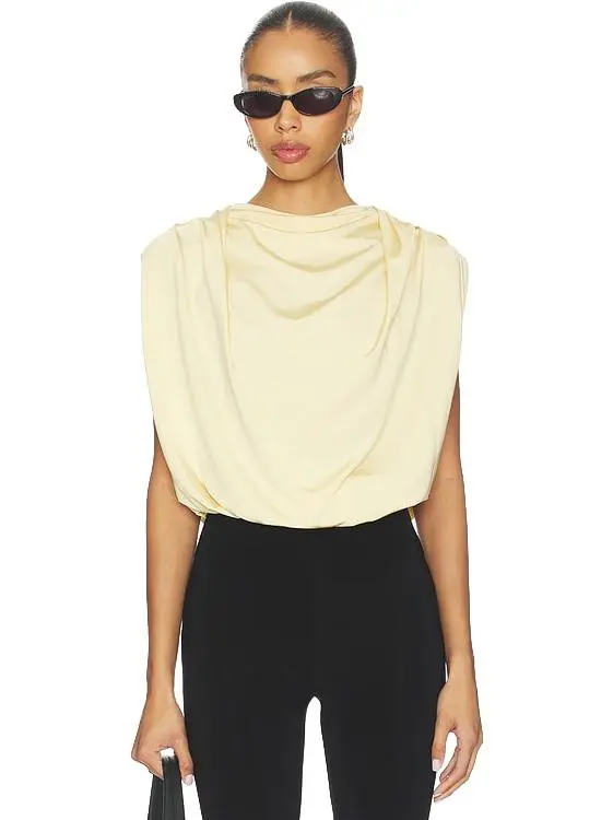 THE LINE BY K Bobi Draped Shell Top - Buttercream