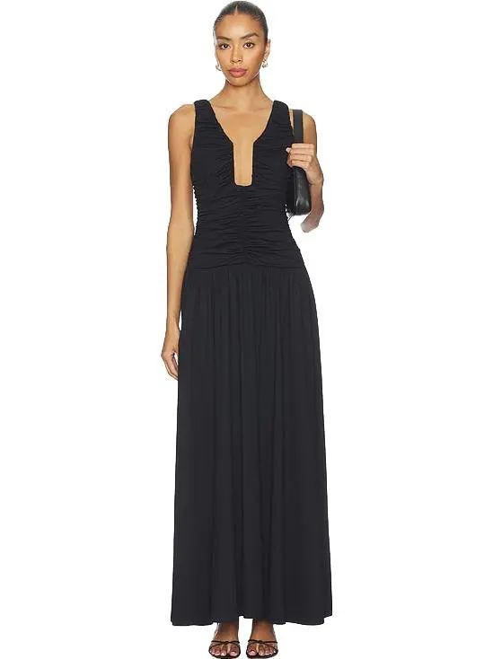 Susana Monaco Low Waist Wire Maxi Dress - Black