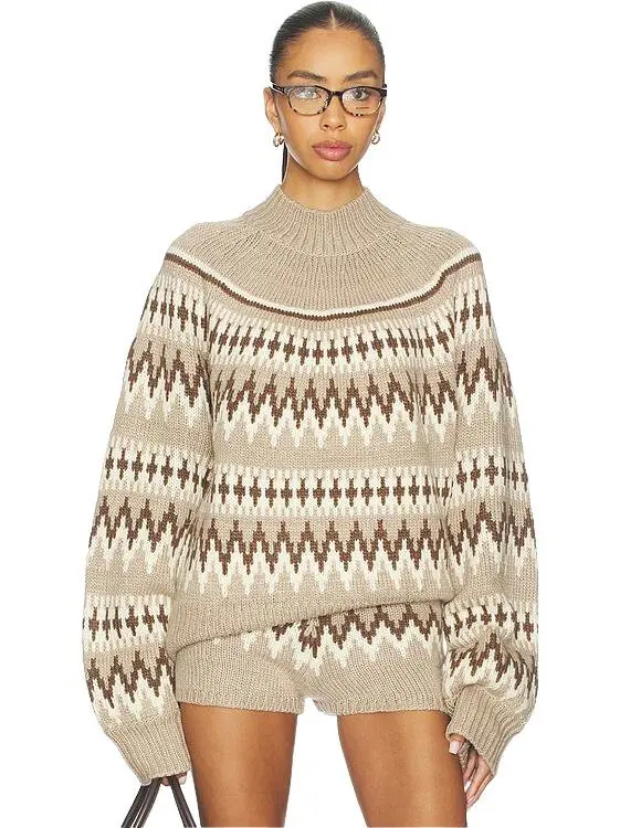 SEROYA Tirza Sweater - Driftwood Fairisle