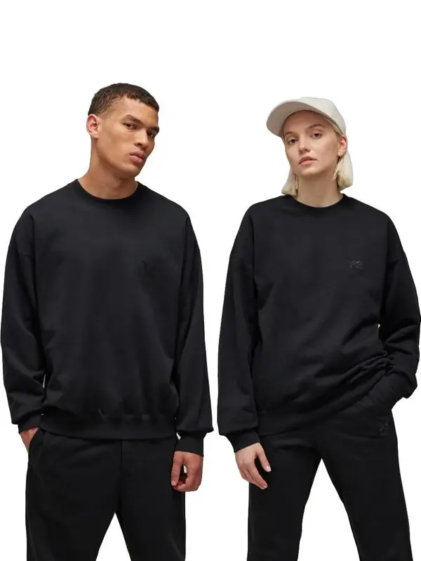 Adidas Brushed Terry Crew Sweatshirt - Black