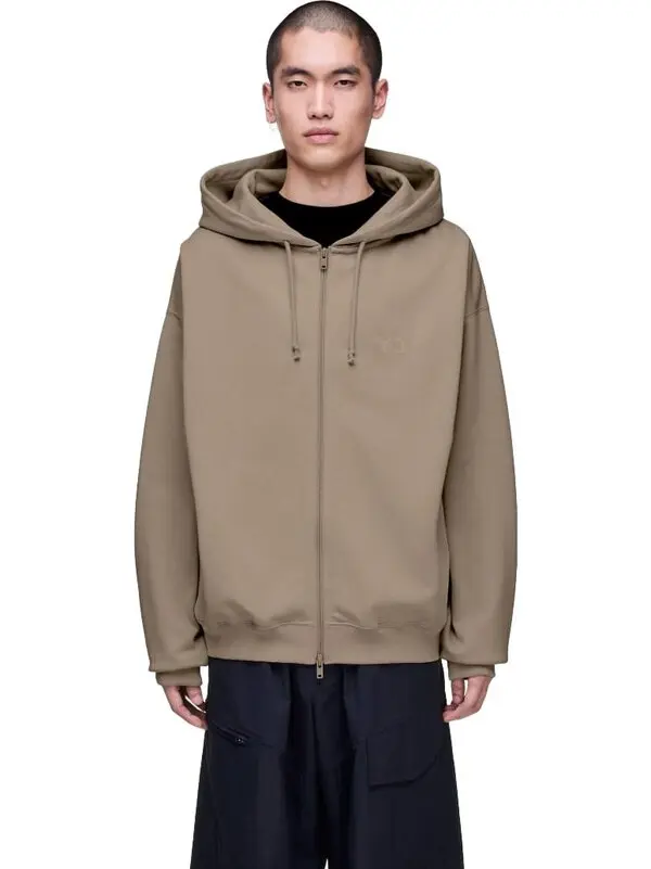 Adidas Y-3 Brushed Terry Zipper Hoodie - Light Brown