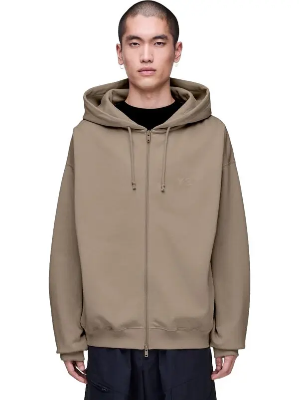 Adidas Y-3 Brushed Terry Zip-up Hoodie - Light Brown