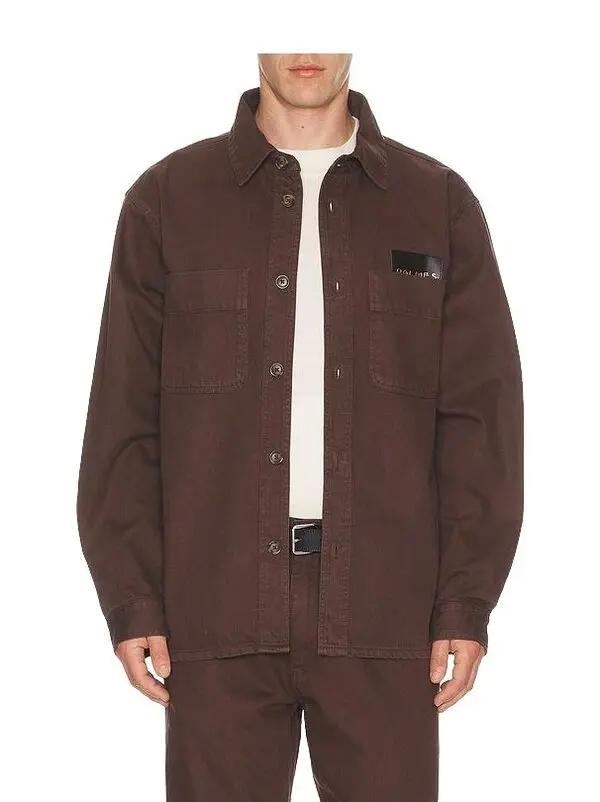 PALMES Coarse Overshirt In . Also - Brown