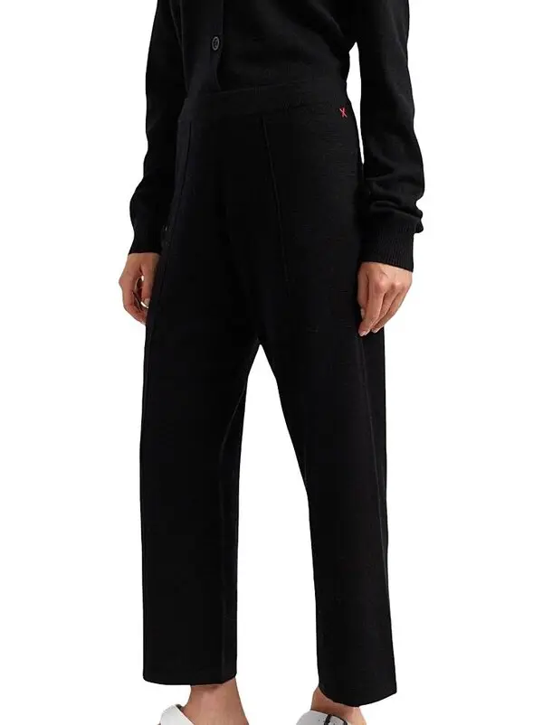 Chinti & Parker Wool Cashmere Cropped Wide Leg Trousers - Black