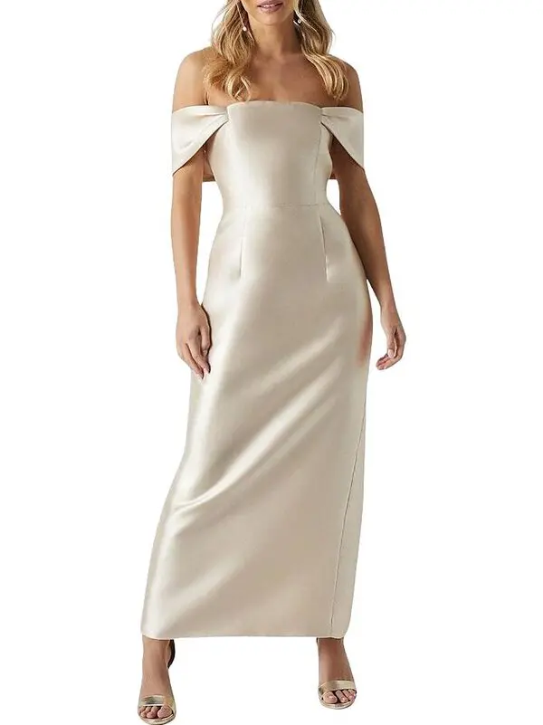 Coast Petite Column Midi Dress - Champagne