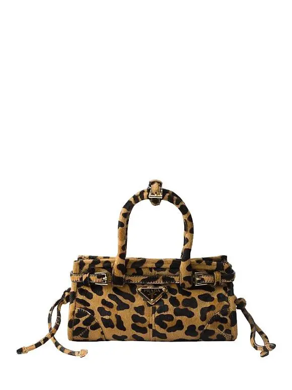 Prada Printed Leather Handbag - Neutral