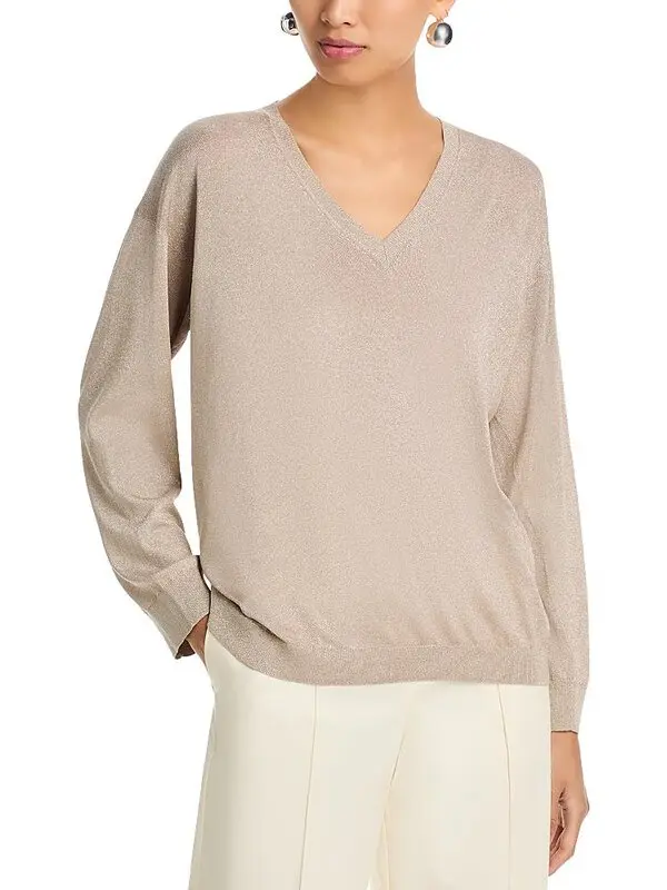 Fabiana Filippi V-neck Sweater - Open Beige