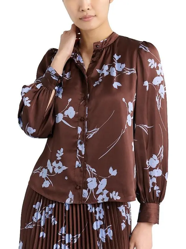 CARTOLINA Floral Victoria Top - Upstate Floral In Espresso