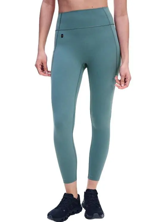 On High Waist 7/8 Studio Tights - Agave