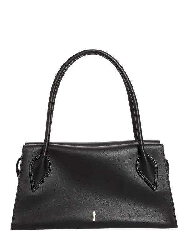 CHRISTIAN LOUBOUTIN Medium Baguette Leather Shoulder Bag - Black