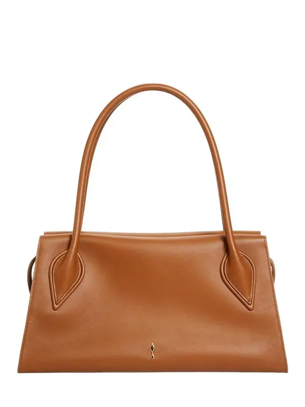 CHRISTIAN LOUBOUTIN Medium Baguette Leather Shoulder Bag - Cuoio