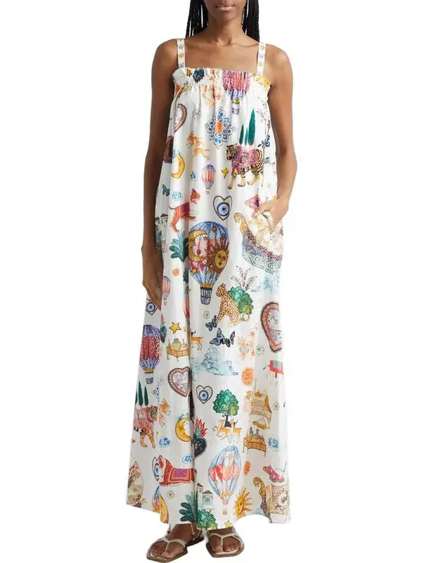 Camilla Printed Cotton Maxi Sundress - Kapadokya Kitsch