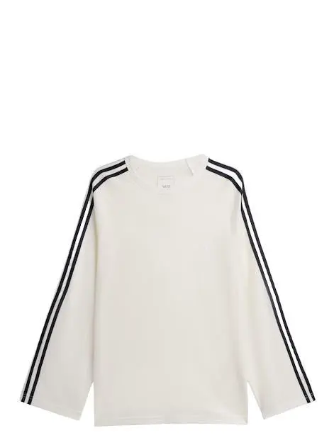 Adidas Y3 Long Sleeve 3 Stripe Top - Core White