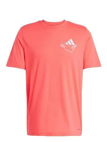 Adidas Pickleball Served Graphic Tee Shirt - Semi Lucid Red
