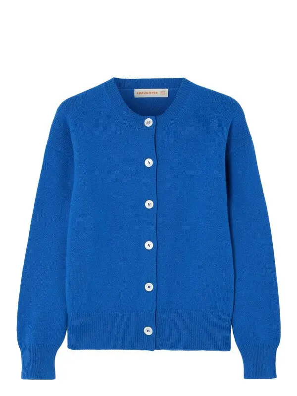 &daughter Wool Crewneck Cardigan - Blue