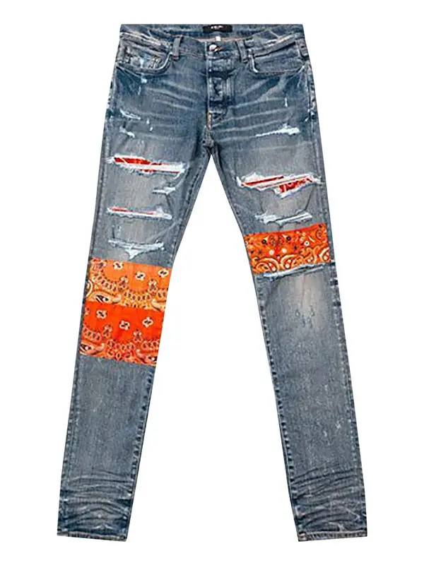 Amiri Vintage Bandana Artpatch Jean - Blue