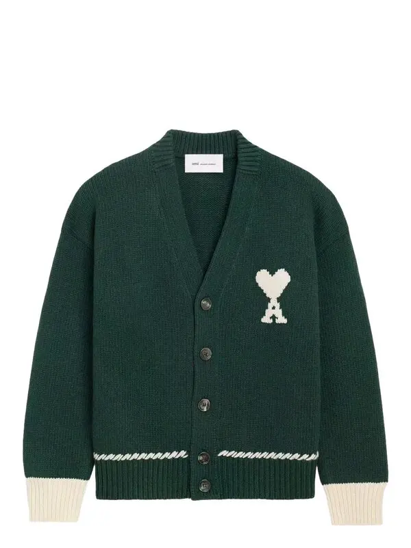 Ami De Coeur Embroidered Cardigan - Green