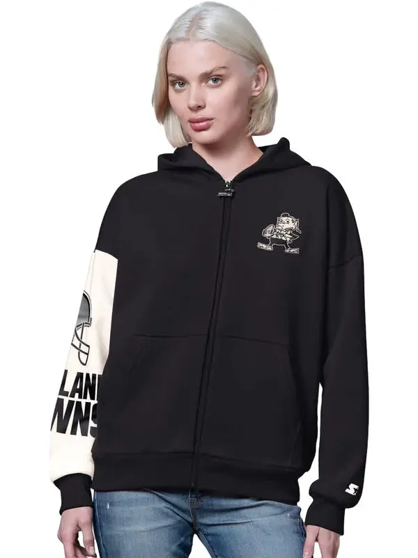 STARTER Cleveland Browns Full-zip Hoodie - Black