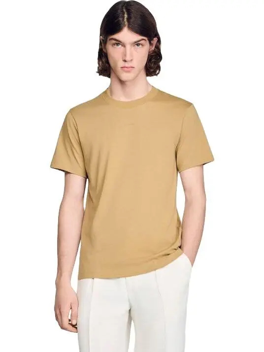 Sandro Cotton T-shirt - Beige