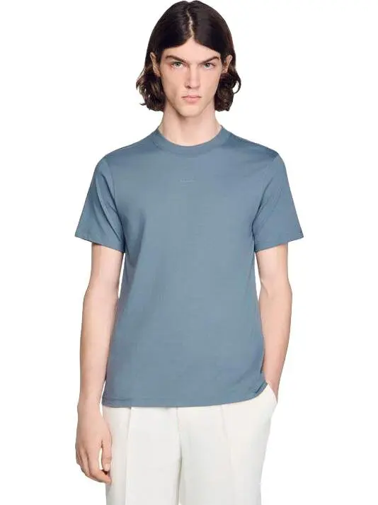 Sandro Cotton T-shirt - Grey/blu