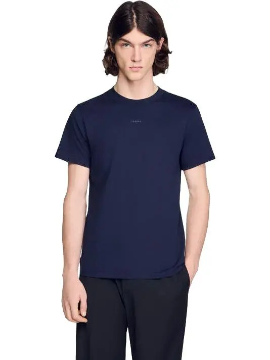 Sandro Cotton T-shirt - Navy Blue