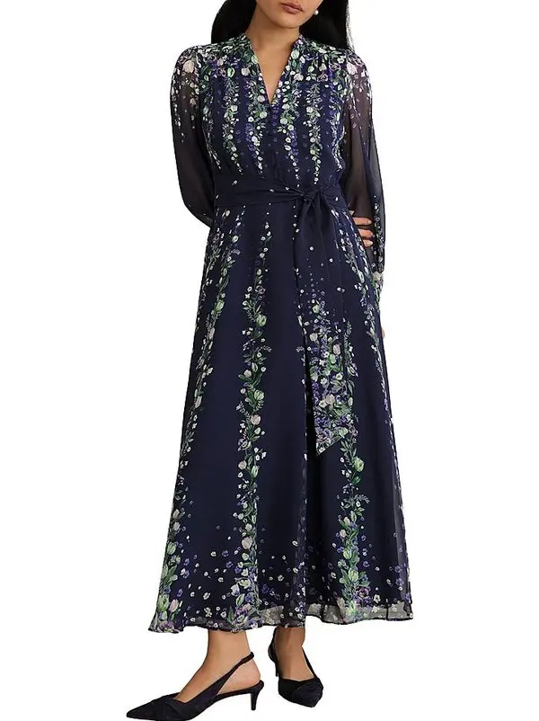 HOBBS LONDON Ros Silk Maxi Dress - Midnight Multi