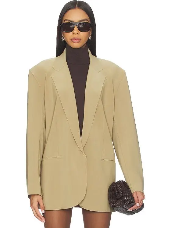 Norma Kamali Oversized Single Breasted Jacket - Camel