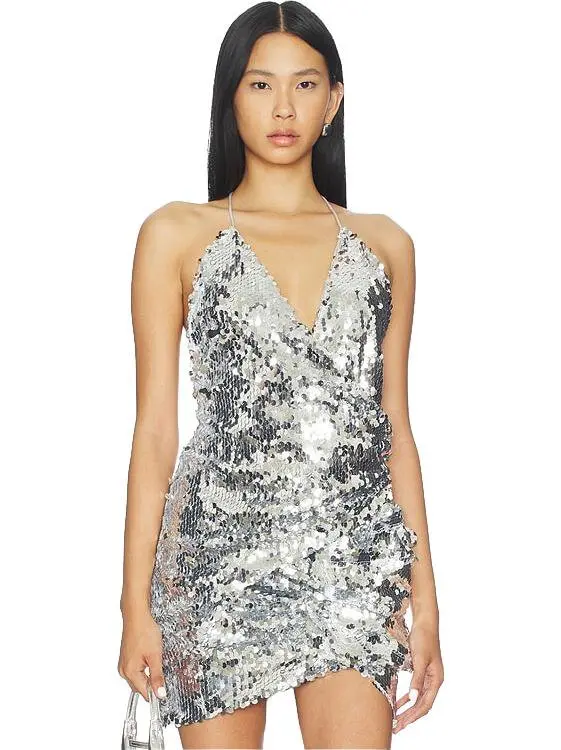 MOTHER OF ALL Fernanda Sequins Top - Silver