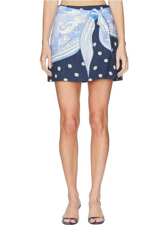 ROAME. Marcy Mini Skirt - Riviera