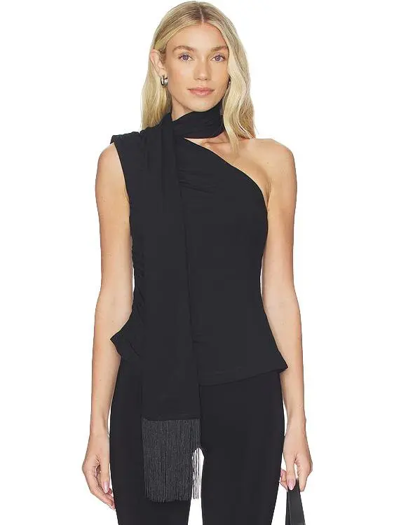 MORE TO COME Aelin Scarf Top - Black