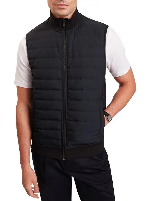 Ted Baker London Quilted Front Piqué Vest - Navy