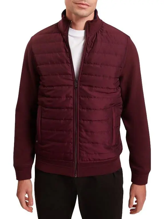 Ted Baker London Durano Quilted-front Piqué Jacket - Maroon