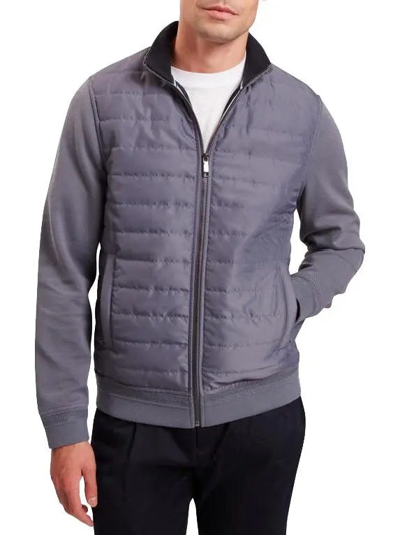 Ted Baker London Durano Quilted-front Piqué Jacket - Mid-blue