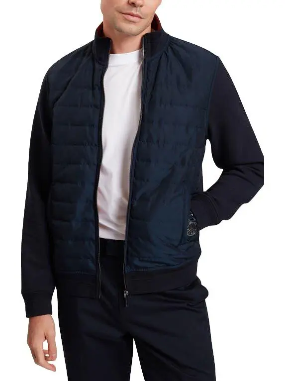 Ted Baker London Durano Quilted-front Piqué Jacket - Navy