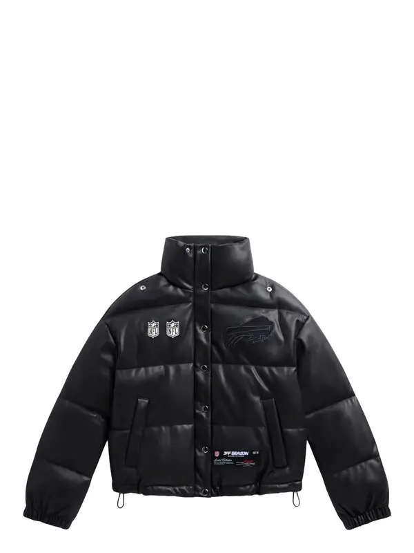 OFF SEASON Buffalo Bills Faux Leather Puffer Jacket - Black