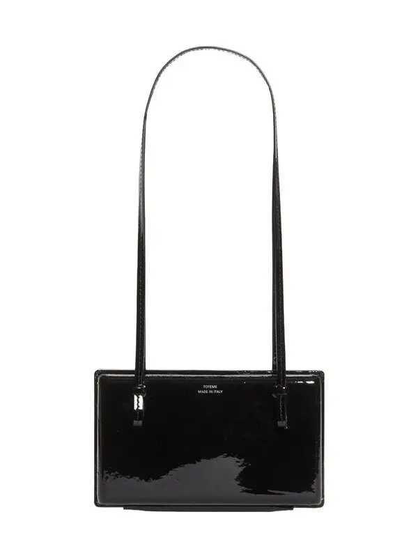 TOTEME Cocktail Patent Leather Shoulder Bag - Black