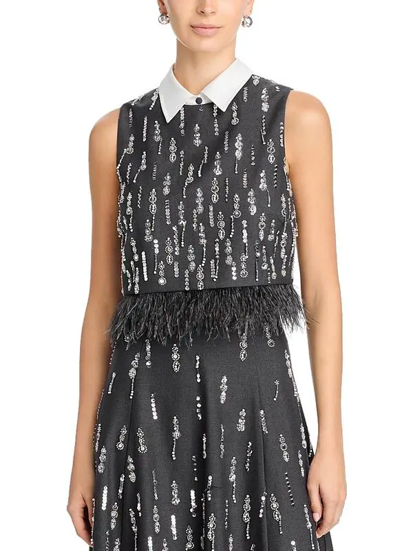 Cinq À Sept Selene Top - Charcoal Multi