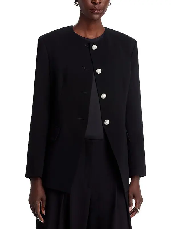 Lafayette 148 New York Fitted Cutaway Jacket - Black
