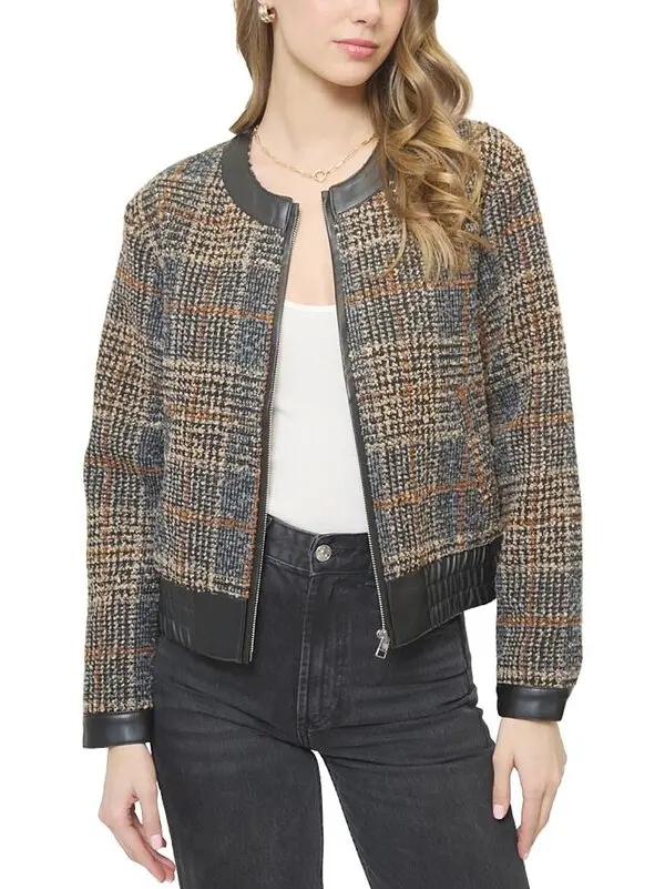 Central Park West Daphne Trim Jacket - Multi-plaid